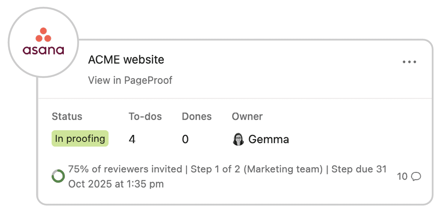 Online Proofing for Asana | PageProof Creative Approvals